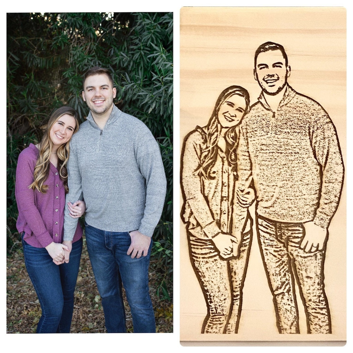 Laser Engraved Photo Engraved Wood Photo Engraved Photo | Etsy