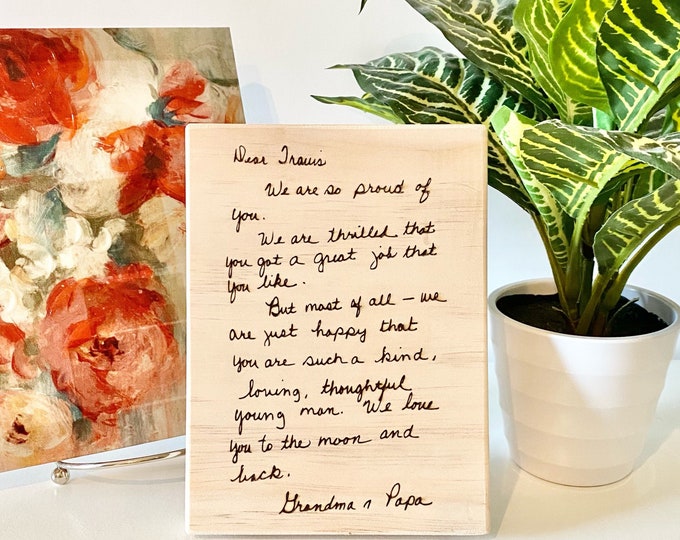 Custom Handwriting, Handwriting Gift, Custom Engraved Note, Handwriting ...