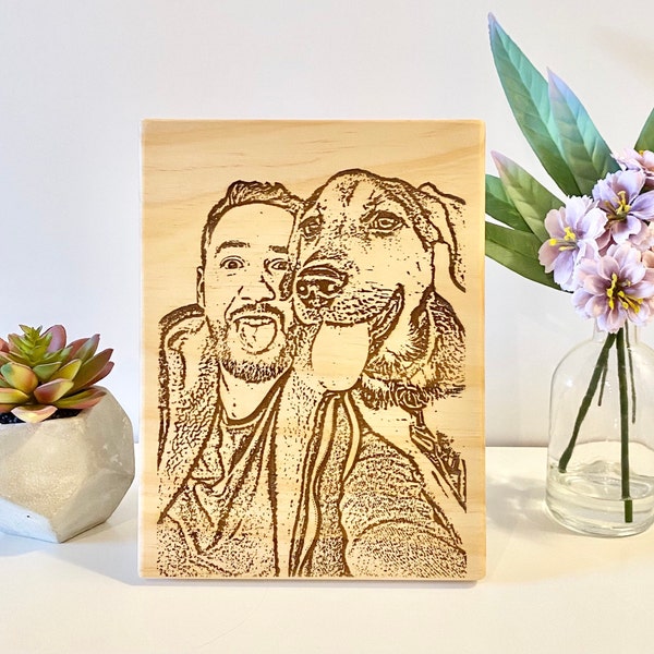 Laser Engraved Photos on Wood - Etsy