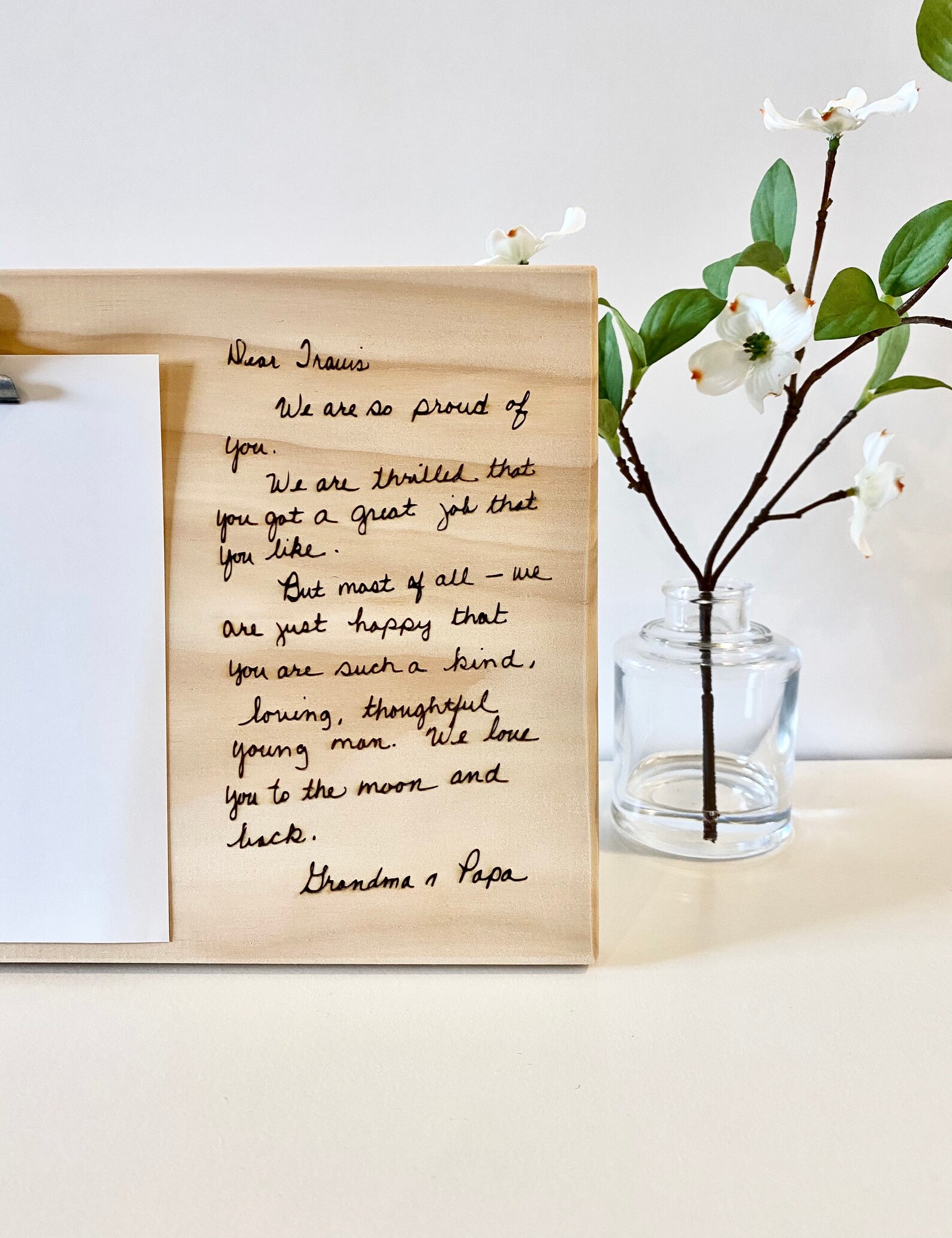 Custom Engraved Note Engraved Note Handwritten Note on Wood - Etsy