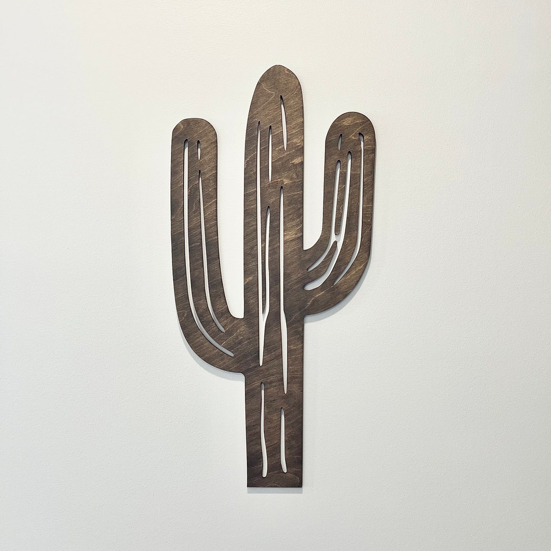 Wood Cactus Wall Decor, Wood Cactus Cutout, Desert Wall Art, Western ...