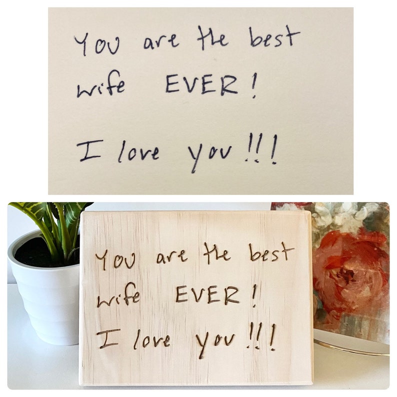 Custom Handwriting, Handwriting Gift, Custom Engraved Note, Handwriting ...