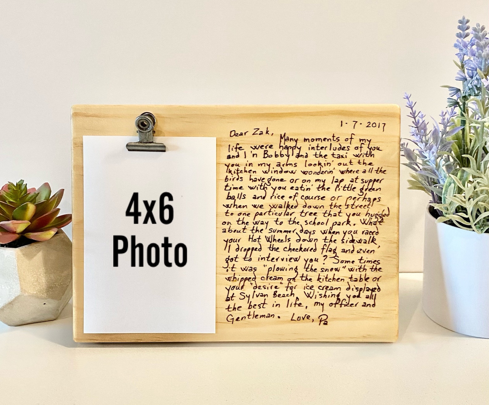 Custom Engraved Note Engraved Note Handwritten Note on Wood - Etsy