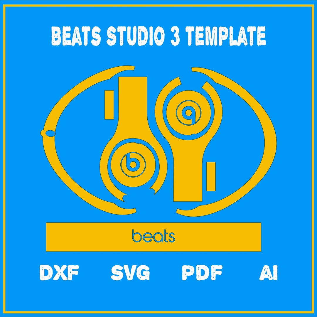 Beats Studio 3 Skin Template , Full Wrap Skin Cutting Template Dxf, SVG ...