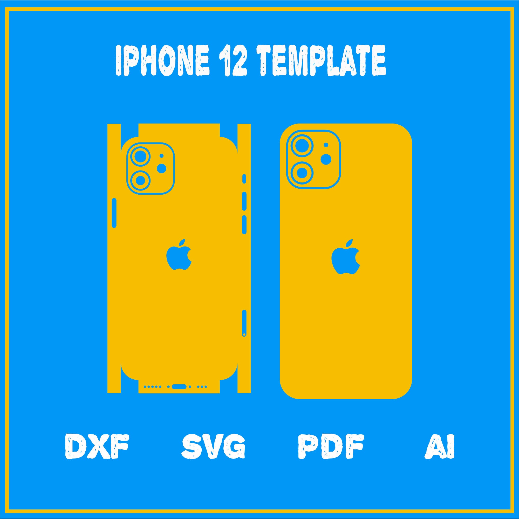IPhone 12 Full Wrap Skin Cutting Template Dxf, SVG, EPS, Aİ, Pdf ...