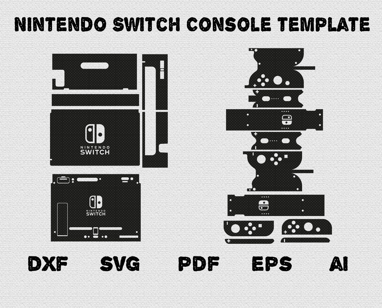 Nintendo Switch Skin Template SVG Cut File Nintendo Switch - Etsy