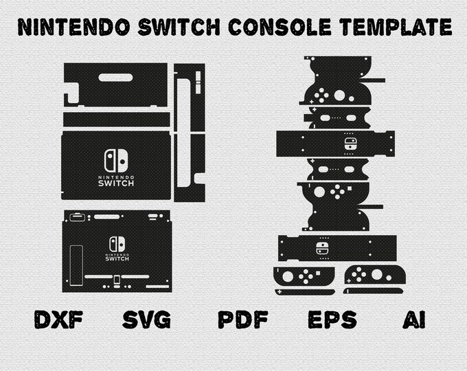 Nintendo Switch Skin Template SVG Cut File, Nintendo Switch Console ...