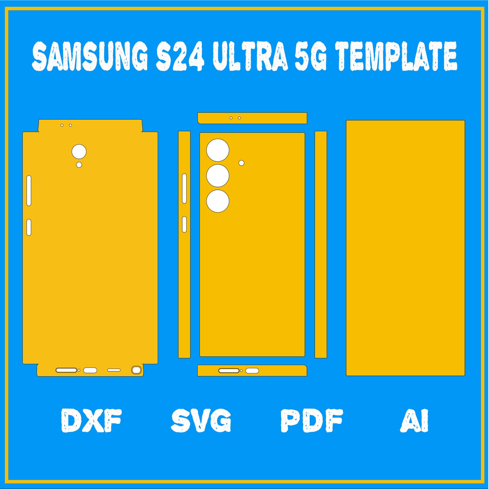 Samsung Galaxy S24 Ultra 5G Skin Template-full Wrap Skin Cutting ...