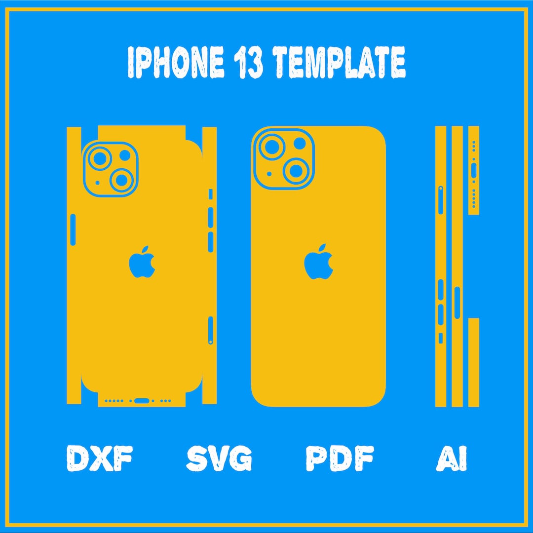 Apple iPhone 13 - Full Wrap Skin Cutting Template Dxf, SVG, EPS, Aİ ...