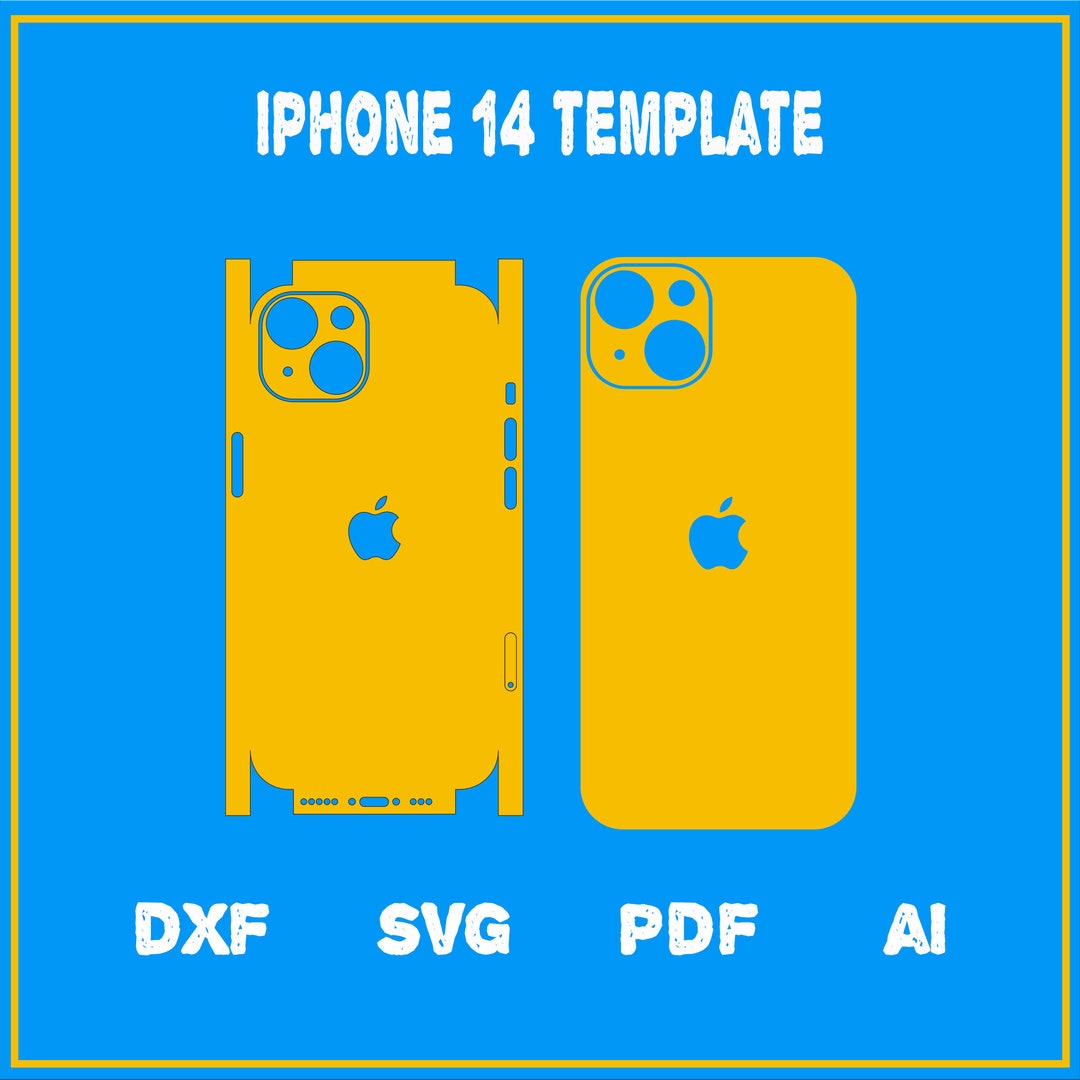 Apple iPhone 14 - Full Wrap Skin Cutting Template Dxf, SVG, EPS, Aİ ...
