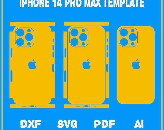 IPhone 12 Pro Max Full Wrap Skin Cutting Template Dxf, SVG, EPS, Aİ ...