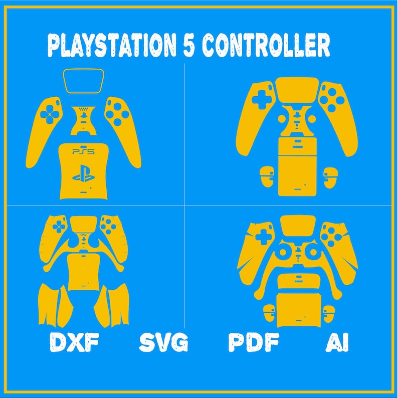 PS5 Controller Template Svg Png Dxf AI PDF | Gaming Controller SVG for ...