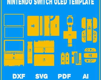 Switch Oled Template SVG Cut File, Switch Oled Console Full Wrap Skin ...