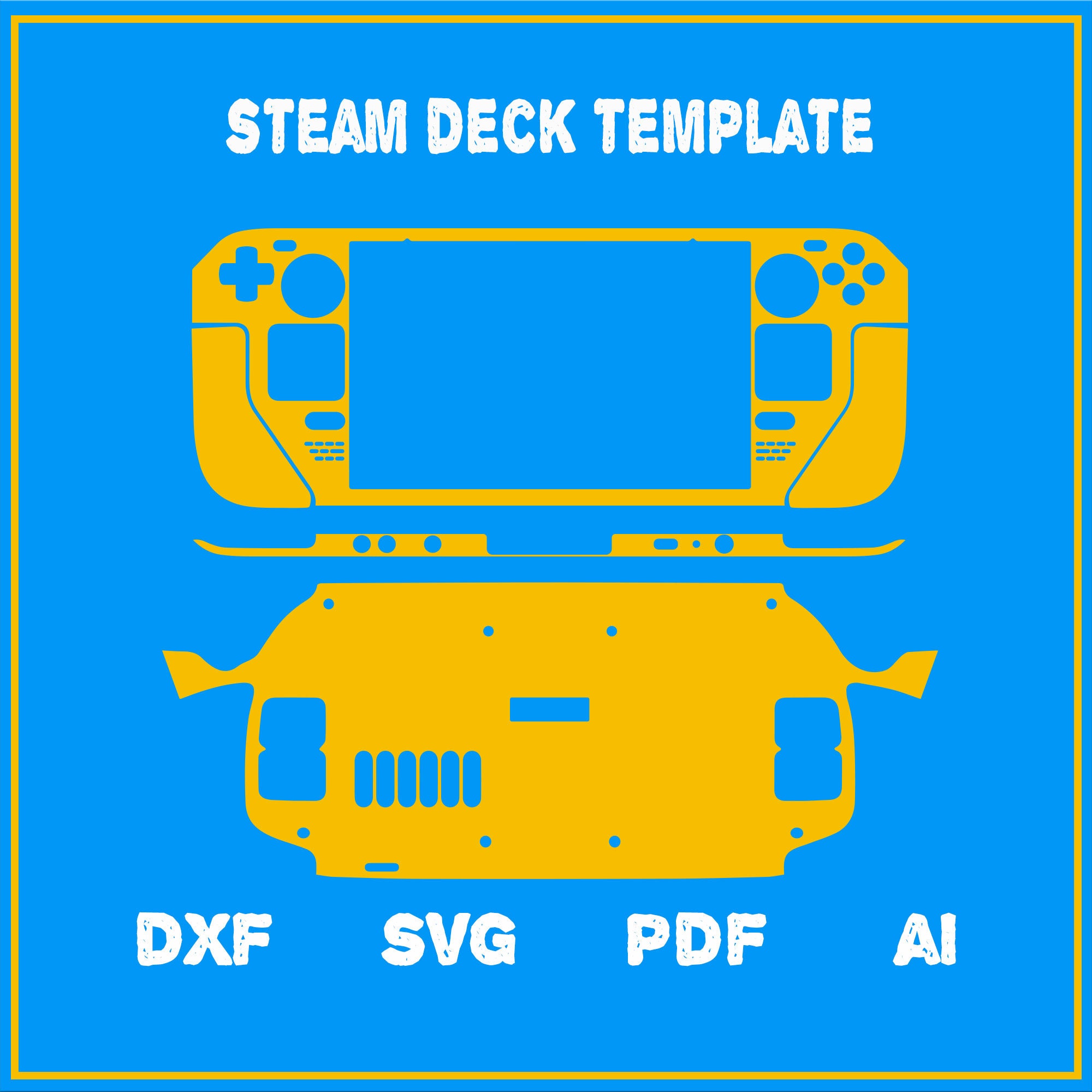 Steam Deck Skin Template SVG Cut File, Steam Deck Console Full Wrap ...