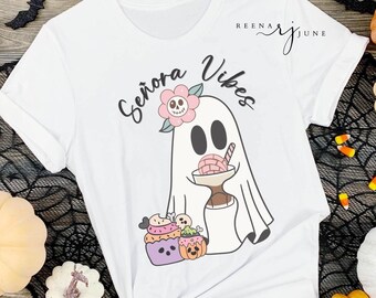 Spoooky Senora Vibes, Halloween Sweatshirt, Concha Shirt, Ghost Pan ...