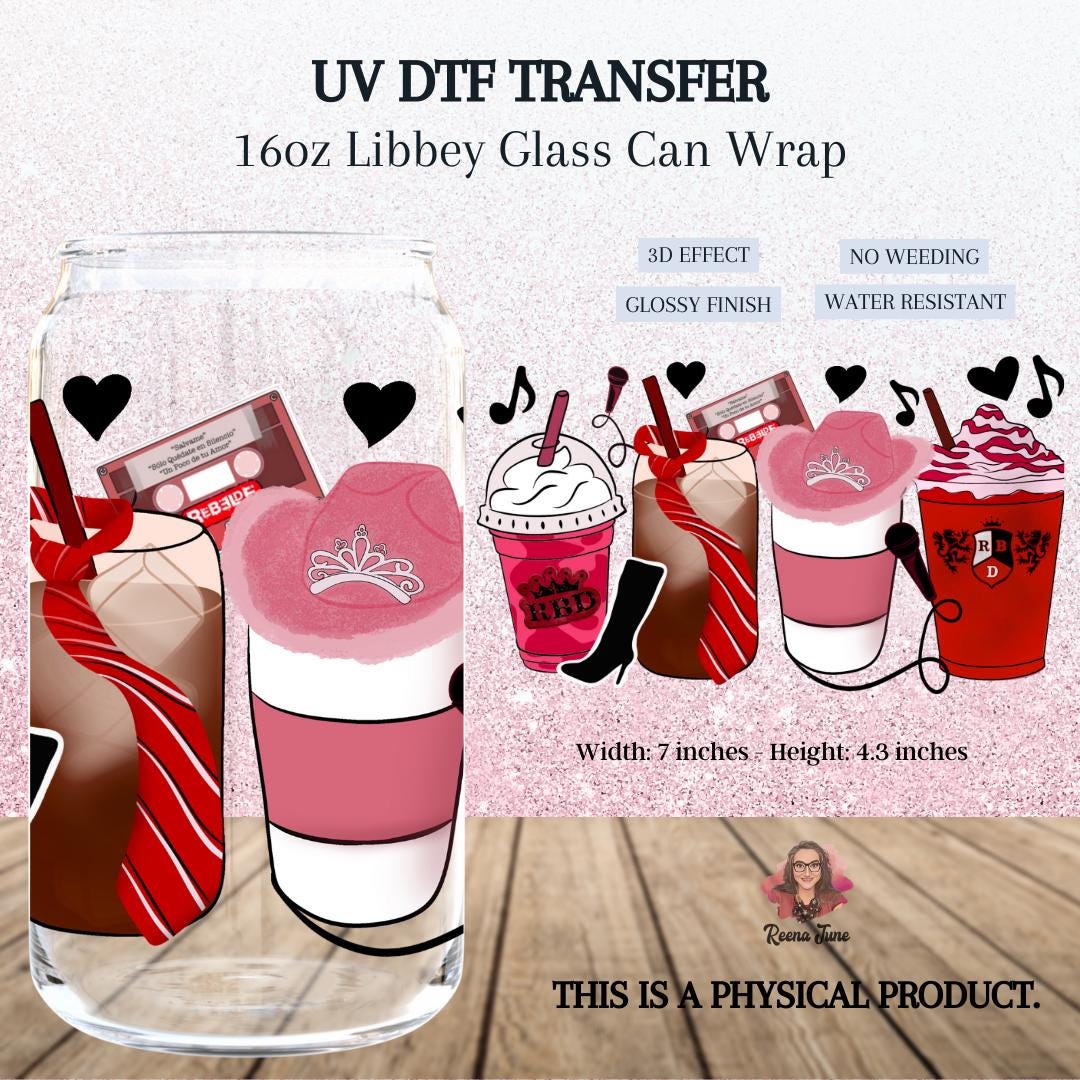 RBD - Rebelde Tour UV DTF Wrap, Cup Wrap for 16oz. Glass Can, Spanish Sticker, Ready to Apply ...