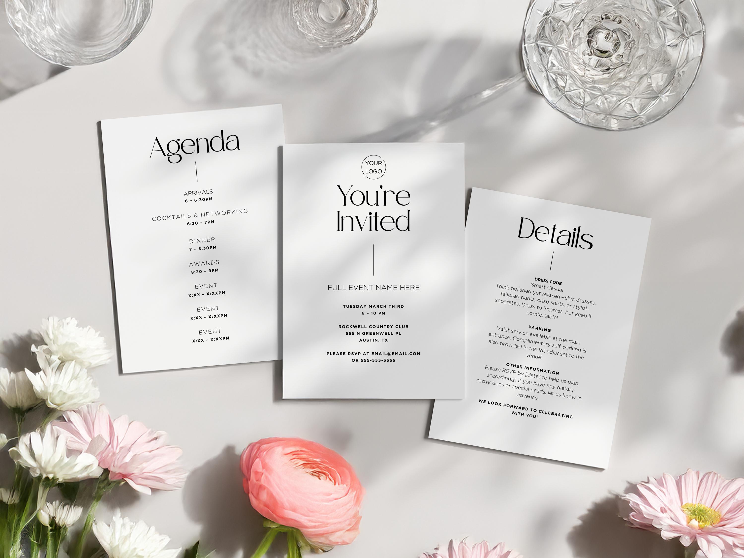 Modern Event Invitation Template | Editable Canva Download | Minimalist ...