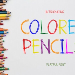 Colored Pencil Font - Etsy