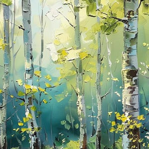Enchanting Forest Bliss Hand-painted Oil on Canvas Vibrant Contemporary ...