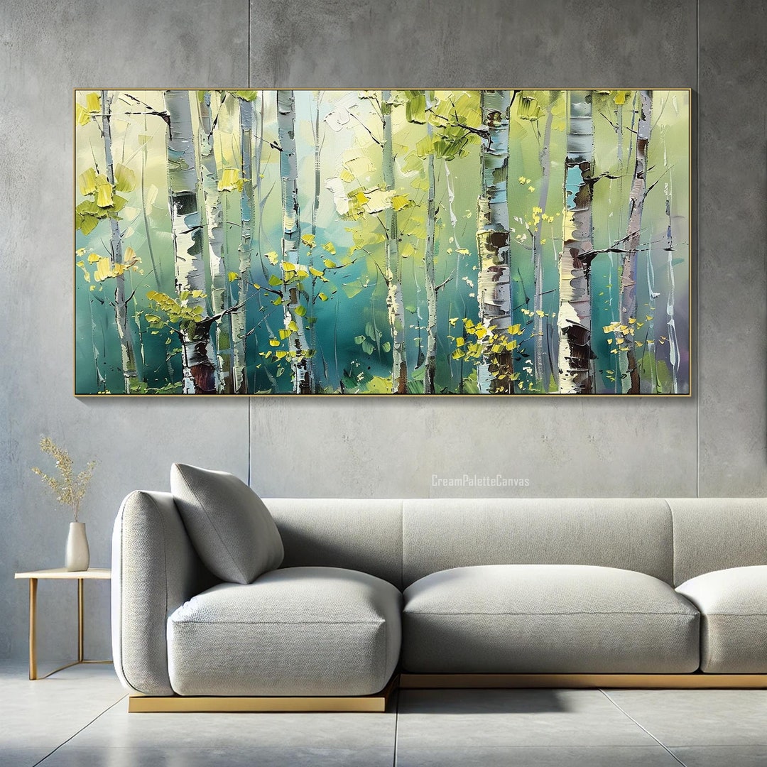 Enchanting Forest Bliss Hand-painted Oil on Canvas Vibrant Contemporary ...