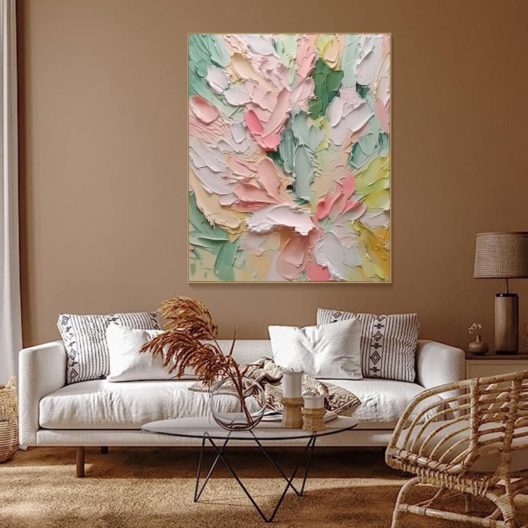 Original 3D Flower Textured Wall Art Abstract White Color Painting on ...