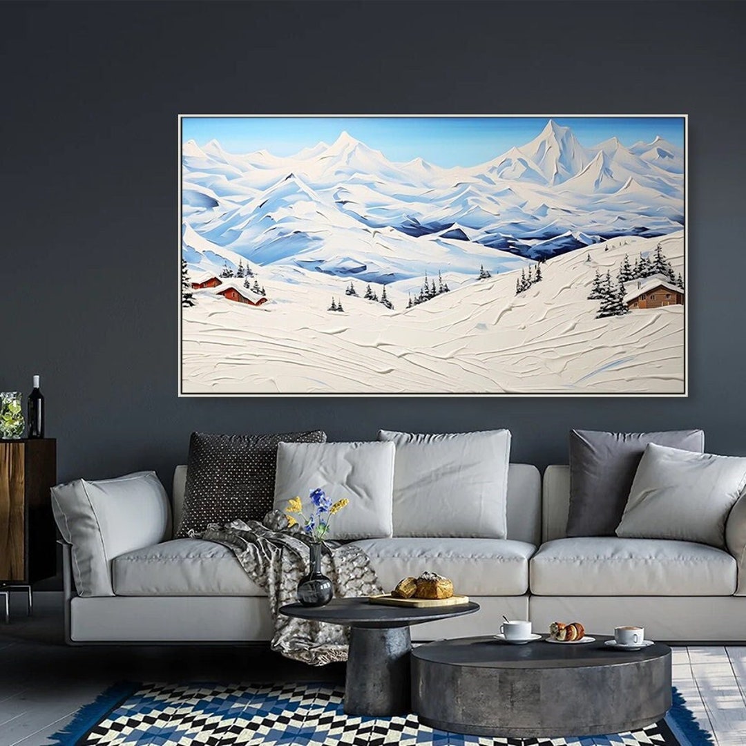 3D Framed Winter Forest Oil Painting on Canvas Nature Custom Winter ...