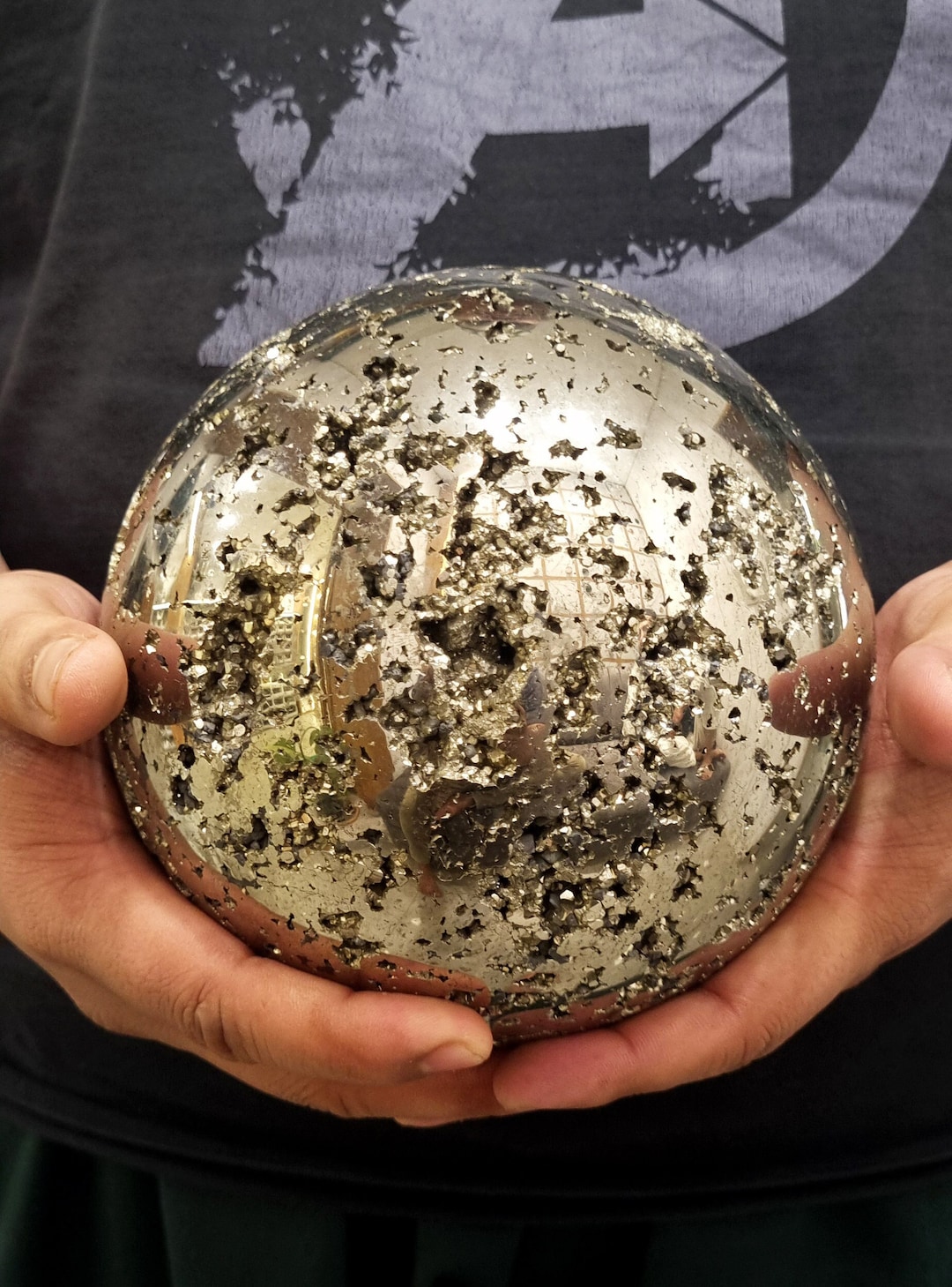 Large Pyrite Sphere 8.6kg Peru Pyrite Druzy Sphere Gift for Her, Home ...