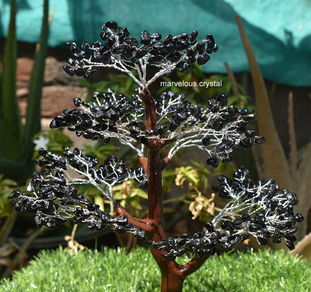 Natural Black Tourmaline Gemstone Tree, 500 Chips Beads Tourmaline Tree ...