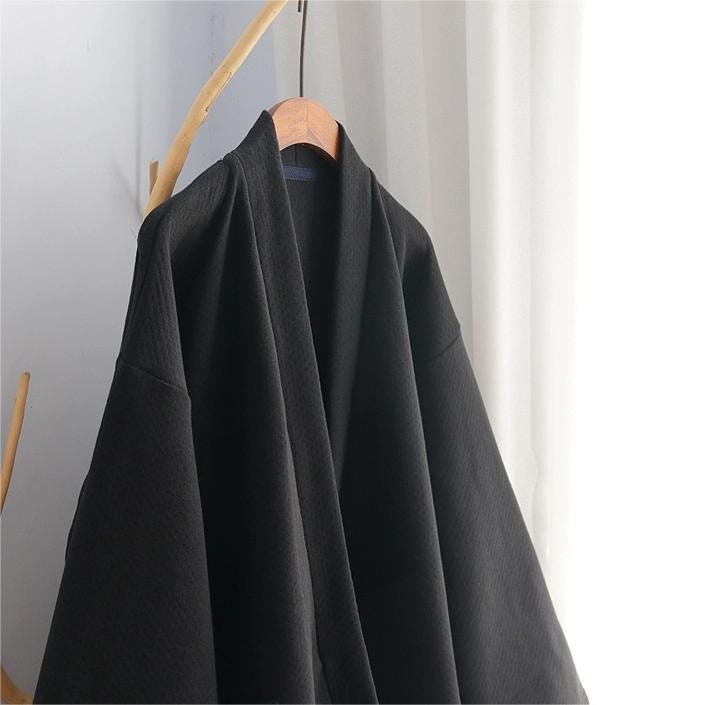 Black Men's Robe, Autumn Men's Bathrobe, Soft Men's Bathrobe, Extra ...