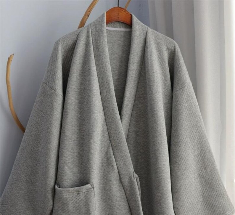 Black Men's Robe, Autumn Men's Bathrobe, Soft Men's Bathrobe, Extra ...
