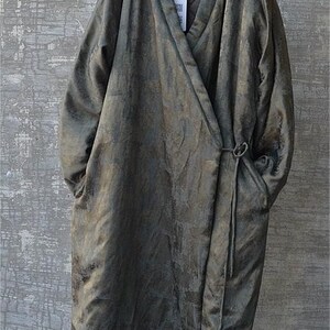 Green Men's Robe, Green Men's Yukata, Men's Winter Robe, Soft Cotton ...