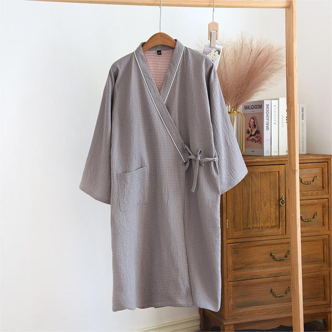 Vintage Kimono Robe, Men's Japanese Yukata, Men's Cotton Kimono Robe ...