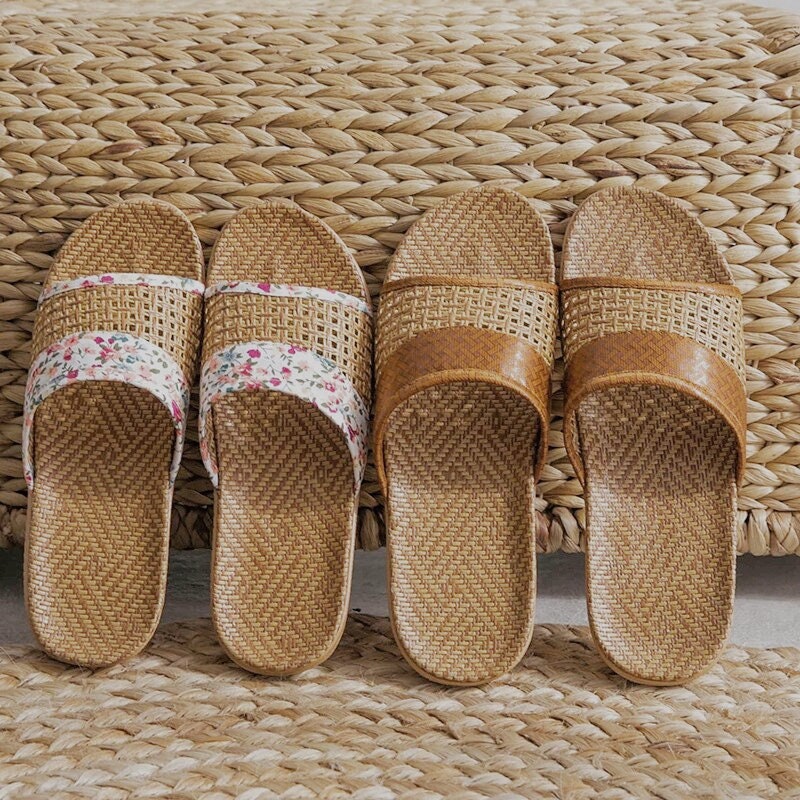 Retro Linen Slippers - Etsy