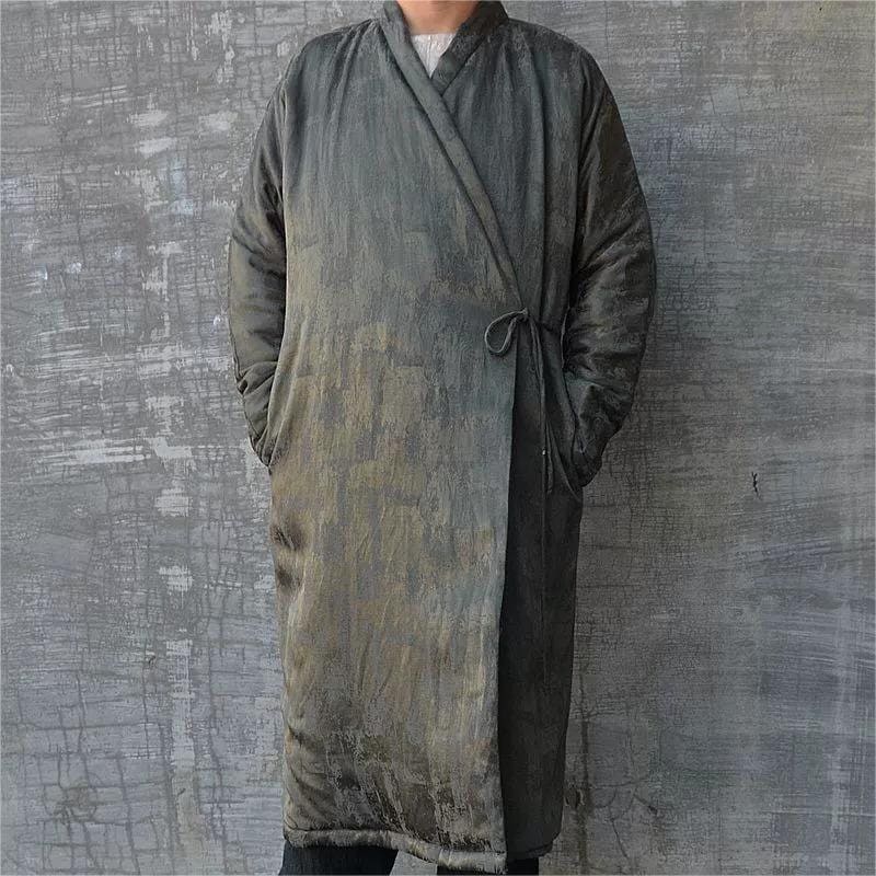 Green Men's Robe, Green Men's Yukata, Men's Winter Robe, Soft Cotton ...