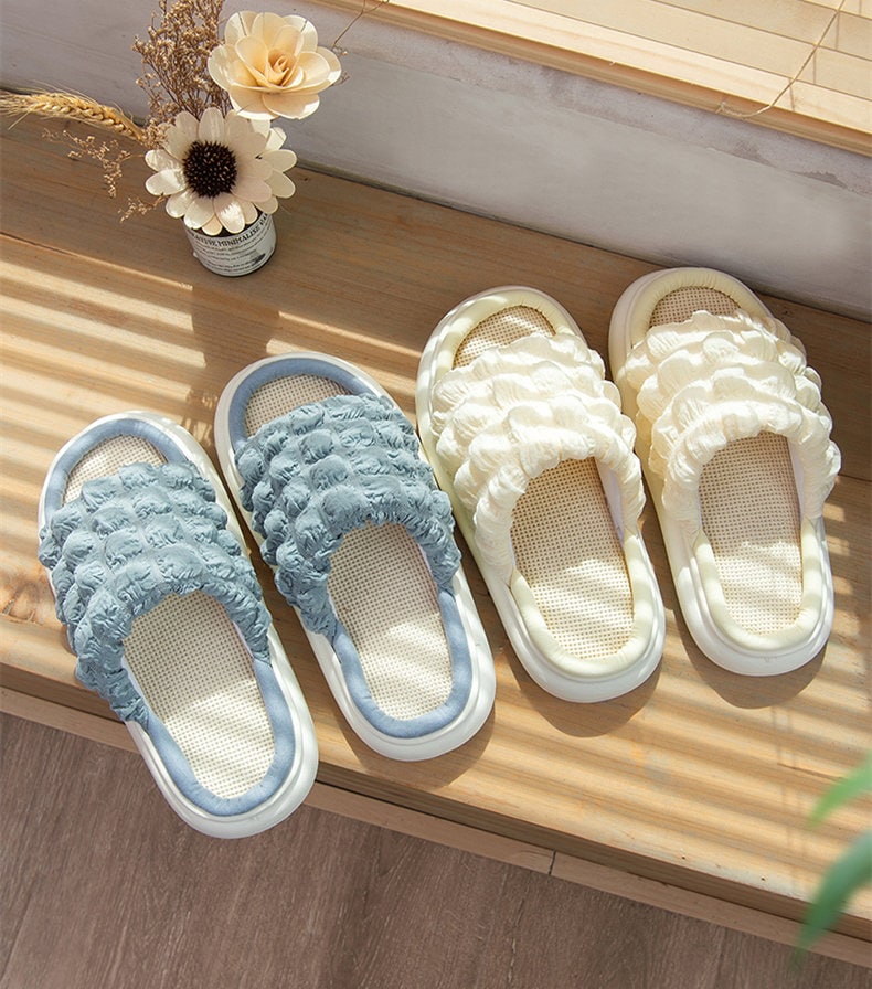 Comfort Linen House Slippers Outdoor Linen Slippers - Etsy