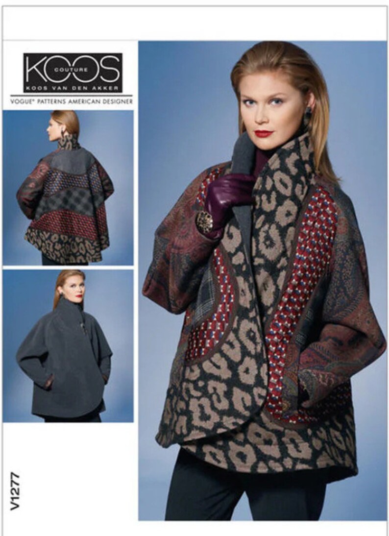 Vogue V1277 Reversible Jacket by Koos Van Den Akker Size: Y Xs-s-m ...