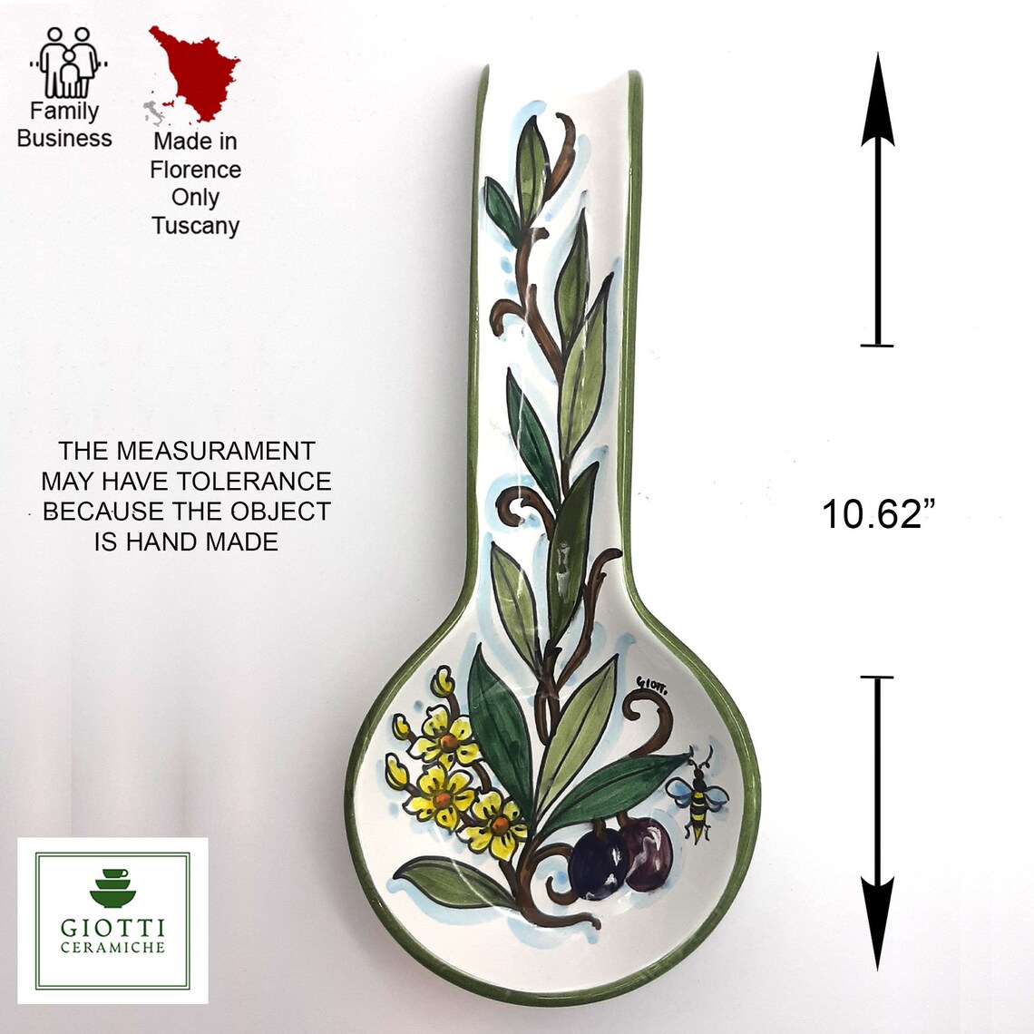 Italian Ceramic Spoon Rest holder for kitchen counter Hand | Etsy