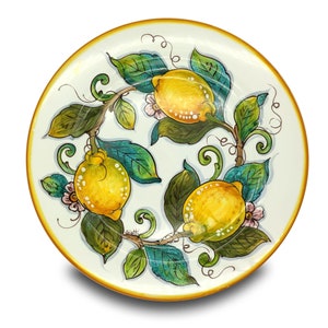 Italian Ceramic - Dinnerware Plate Lemon Design - Hand Painted Dish ...