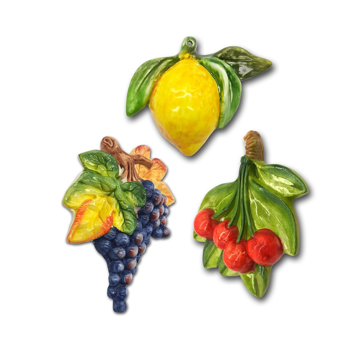 Italian Ceramic Fruits Set Decorations for Kitchen Hand | Etsy