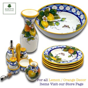 Italian Ceramic - Set of 4 Dinnerware Plate Lemons ISCHIA - Hand ...