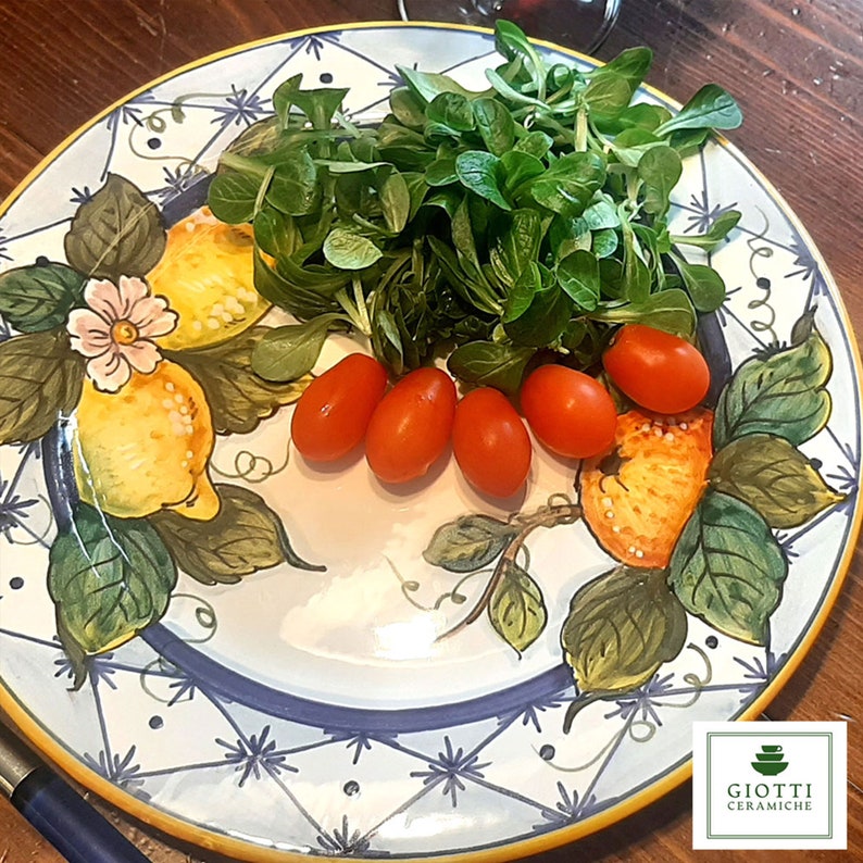 Italian Ceramic - Dinnerware Plate Lemon Design - Hand Painted Dish ...