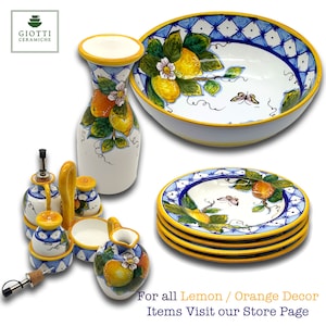 Italian Ceramic - Dinnerware Plate Lemon Design - Hand Painted Dish ...