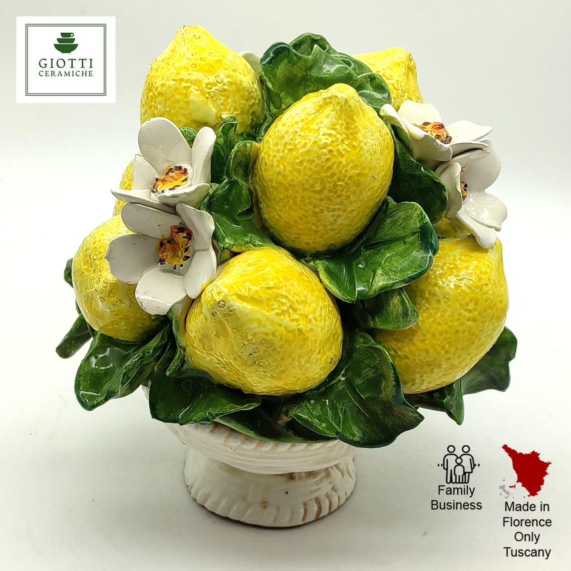 Handmade Italian Ceramic Lemon Centerpiece – Tuscan Kitchen Decor, 8 ...