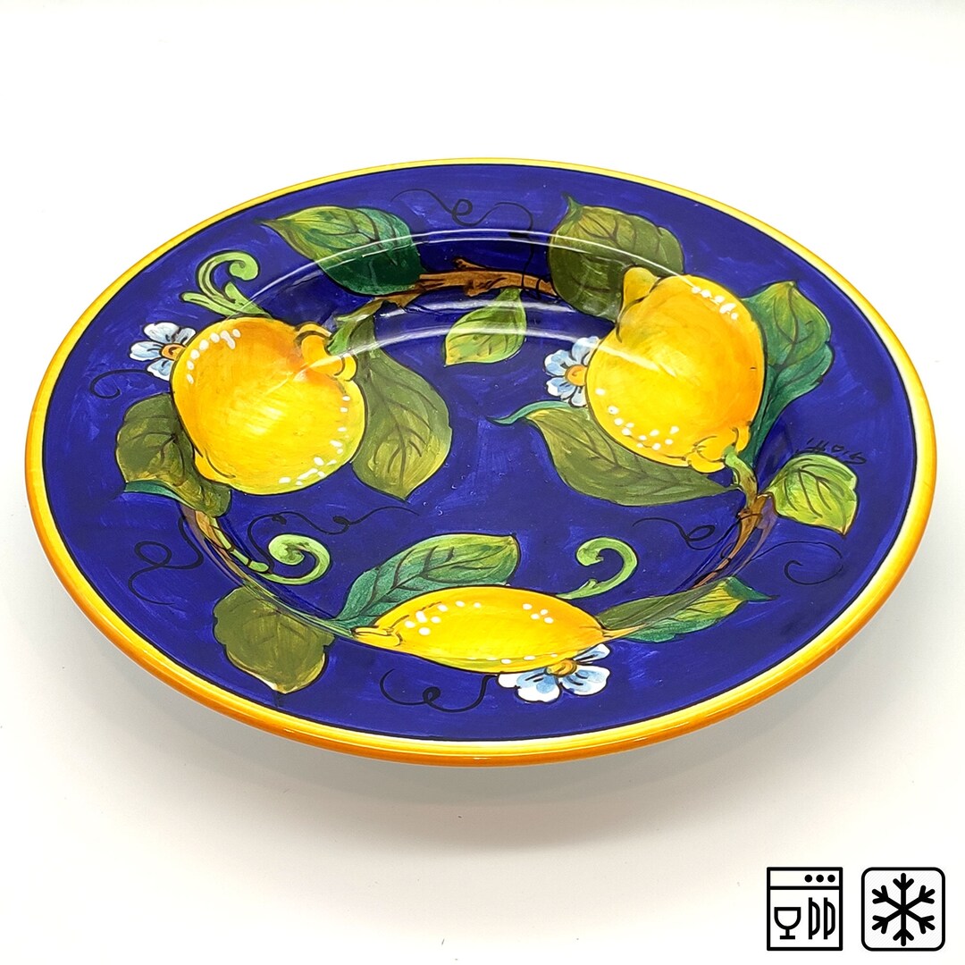 Italian Ceramic - Dinnerware Pasta Bowl Lemon Design - Hand Painted ...