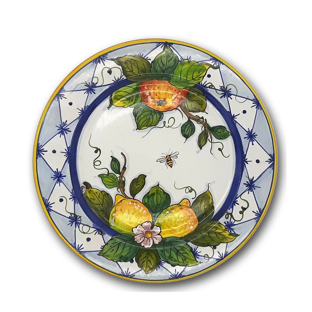 Italian Ceramic - Dinnerware Plate Lemon Design - Hand Painted Dish ...