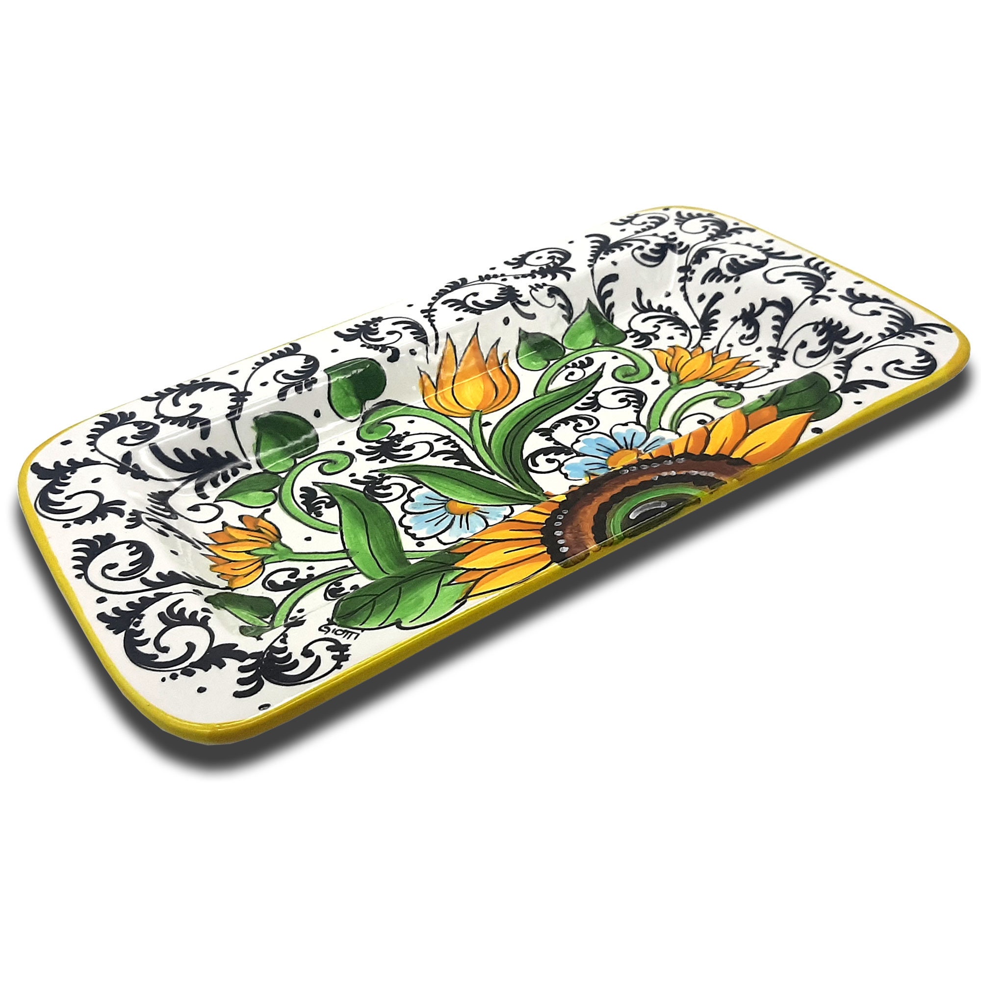 Hand-painted Ceramic Serving Tray – Italian Tuscany Sunflower Design - Etsy