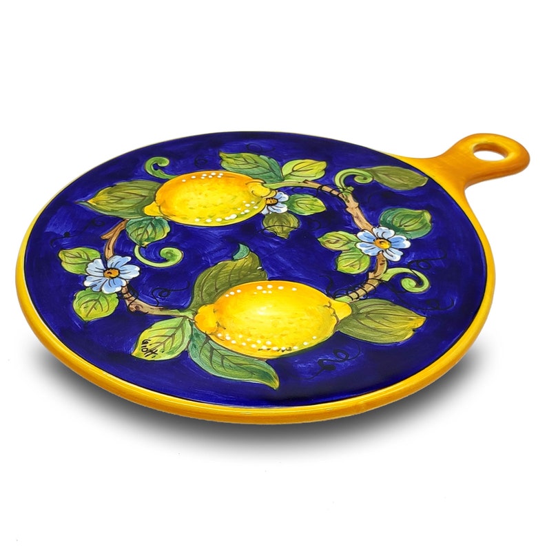 Ceramic Cheese Board Lemon - Serving Platter for Kitchen - Italian ...