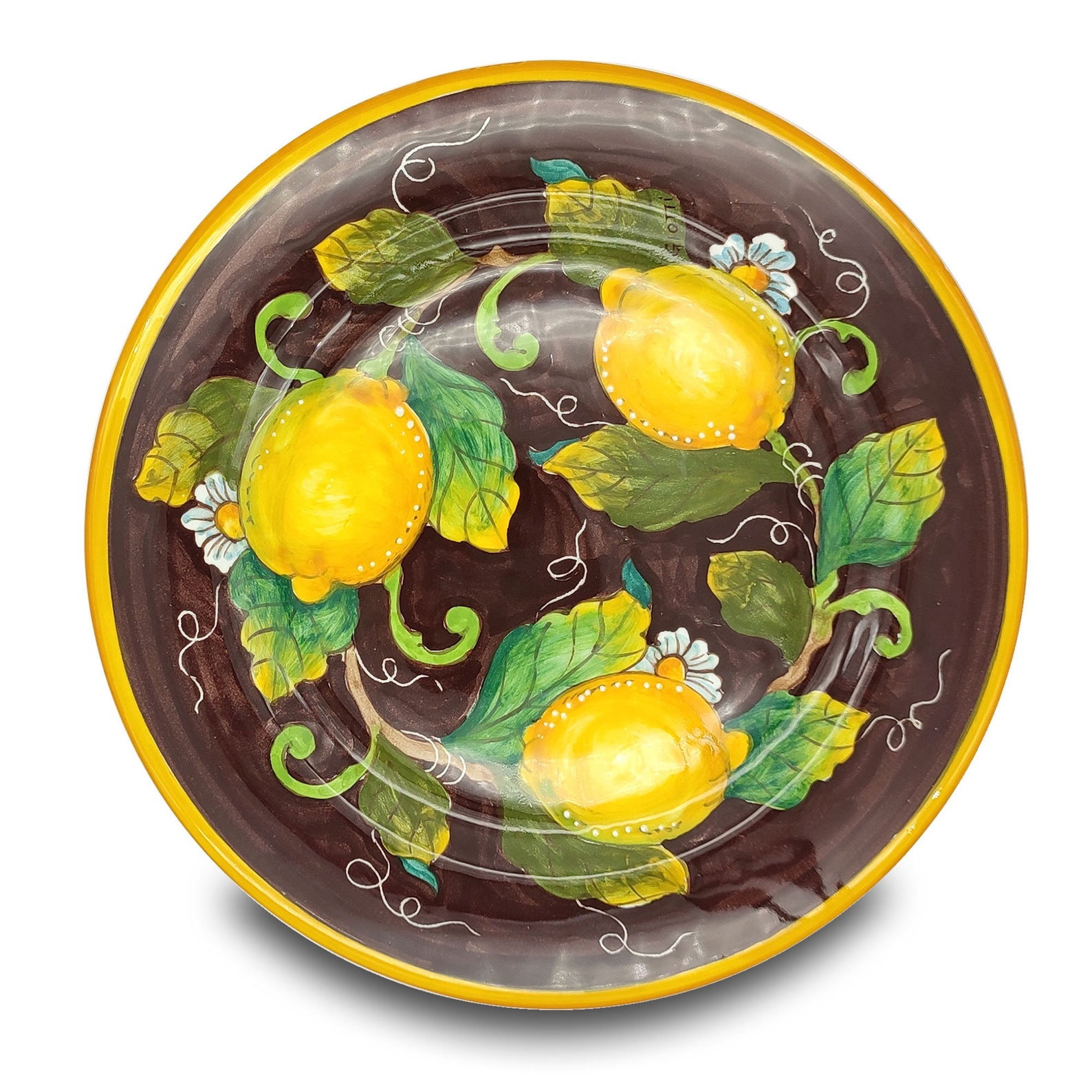 Italian Ceramic - Dinnerware Plate Lemon Design - Hand Painted Dish ...