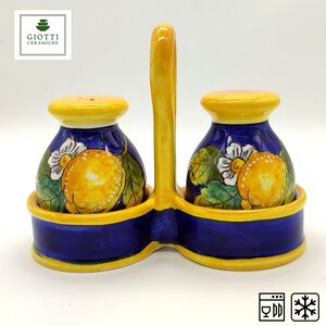 Hand-painted Italian Ceramic Salt and Pepper Shakers – Lemon Blue ...