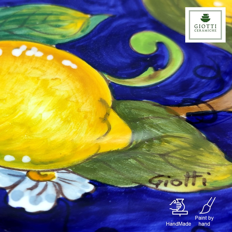 Italian Ceramic Dinnerware Pasta Bowl Lemon Design Hand | Etsy